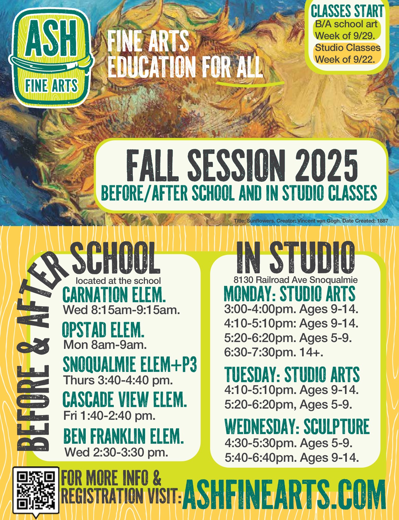 After School Art – Fall 2025 – Meadowbrook P3 PTO